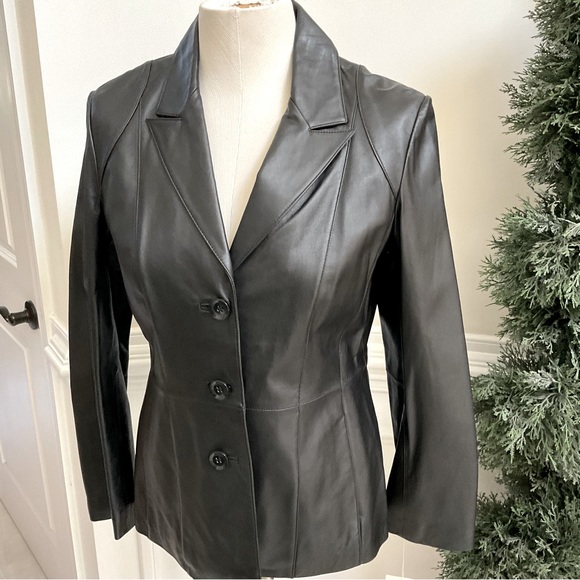 Neiman Marcus | Jackets & Coats | Neiman Marcus Black Leather Jacket ...